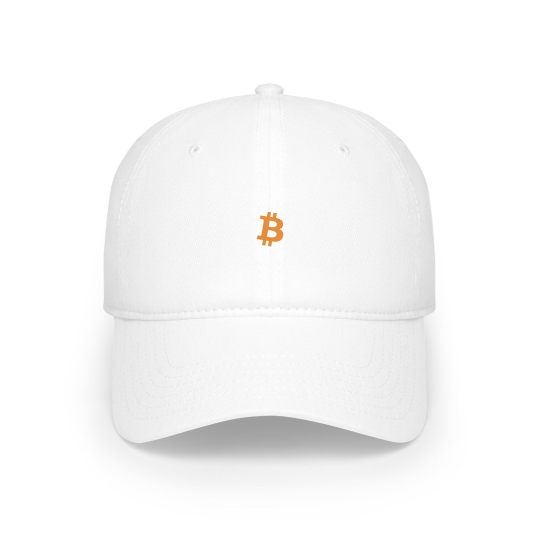 White Bitcoin Minimalist Design Hat Minimalist Design, Crypto Dad Cap ...