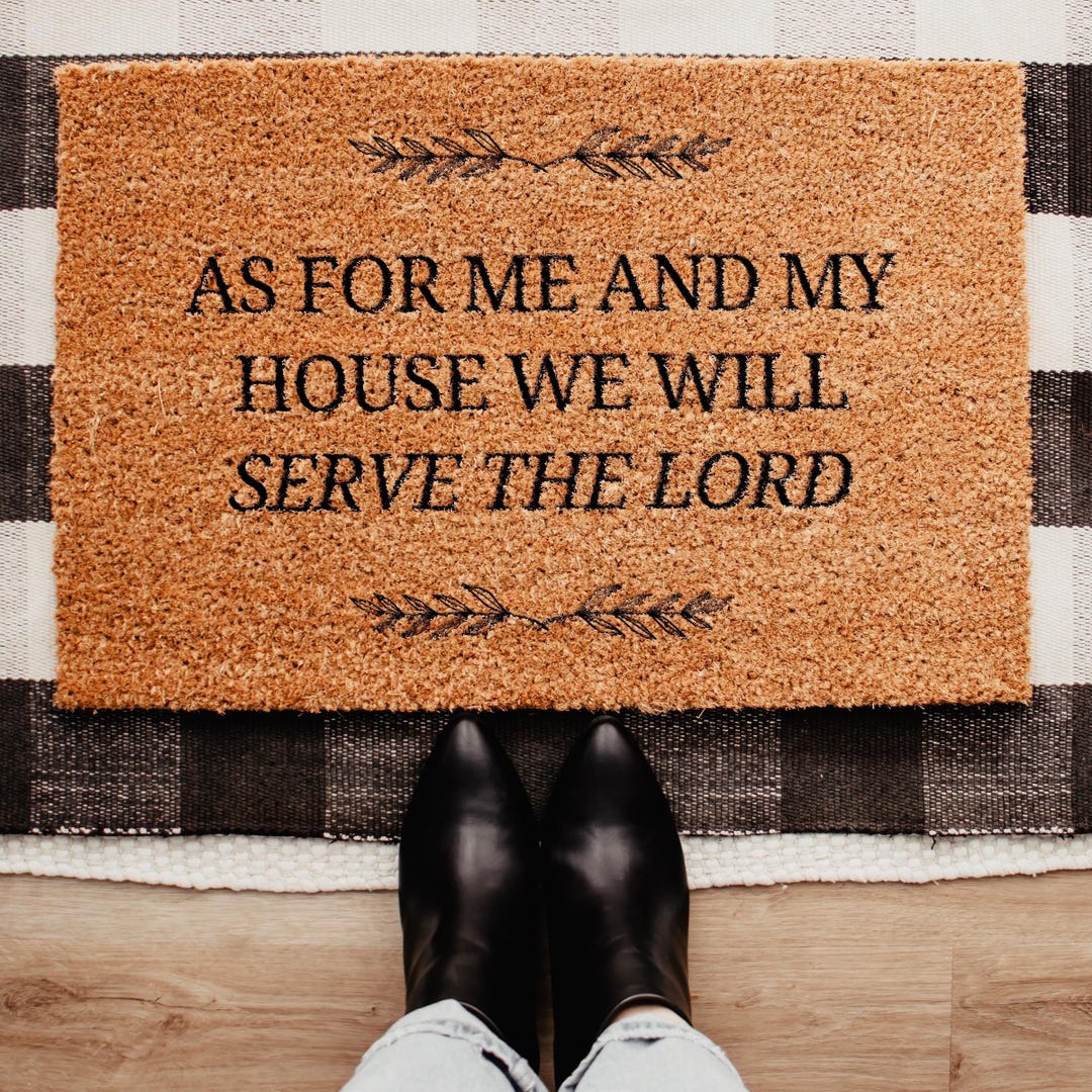 As for Me and My House Joshua Bible Verse Doormat Christian Home Decor ...