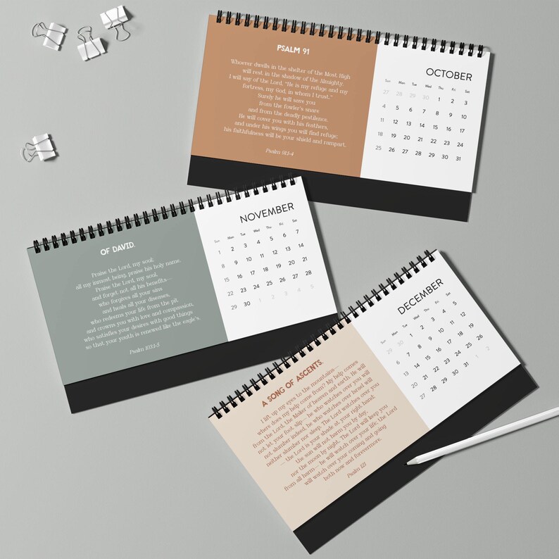 2026 Desktop Calendar Bible Verse Calendar Christian Monthly Calendar ...