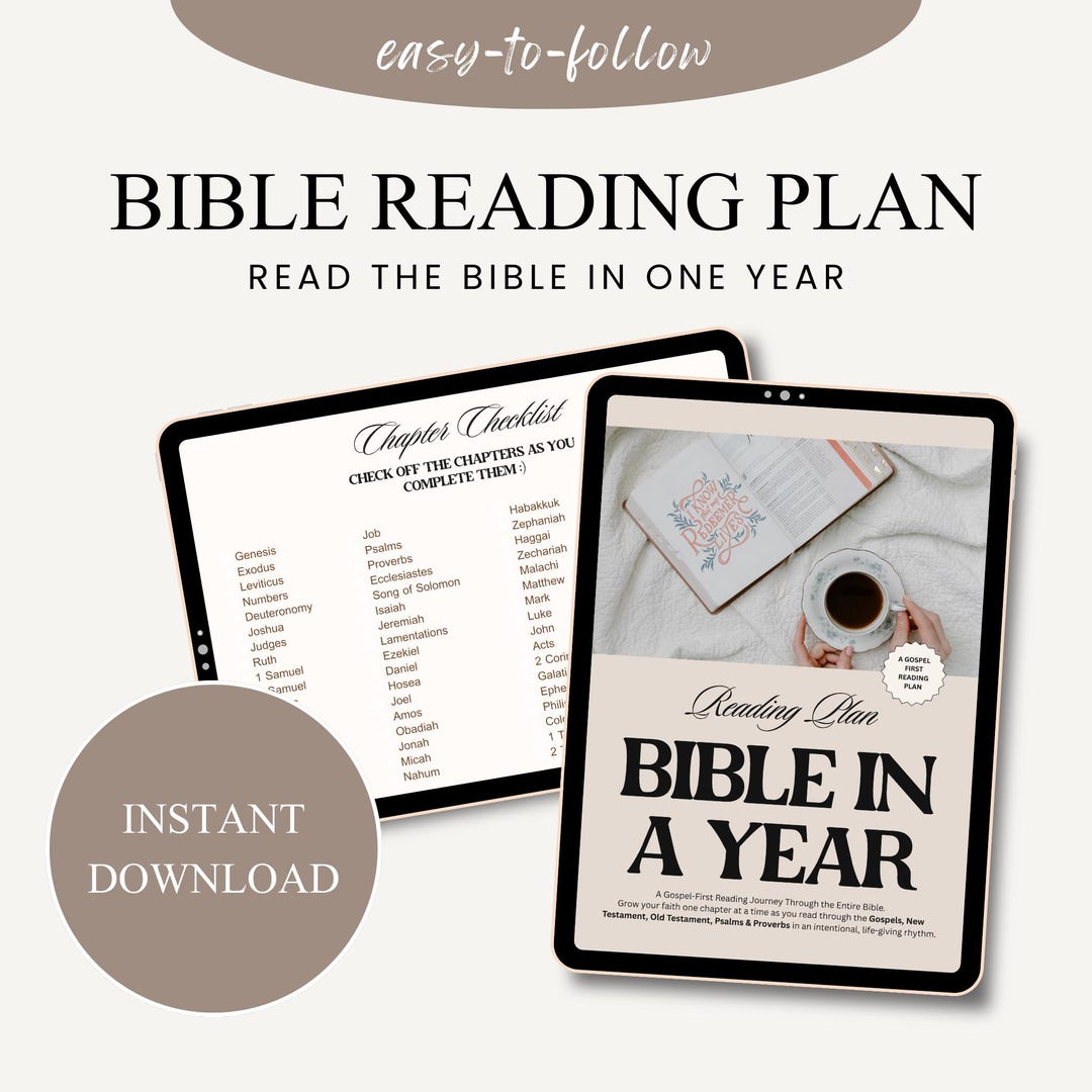 Gospel First Bible in A Year Reading Plan Tracker Printable Bible Study ...