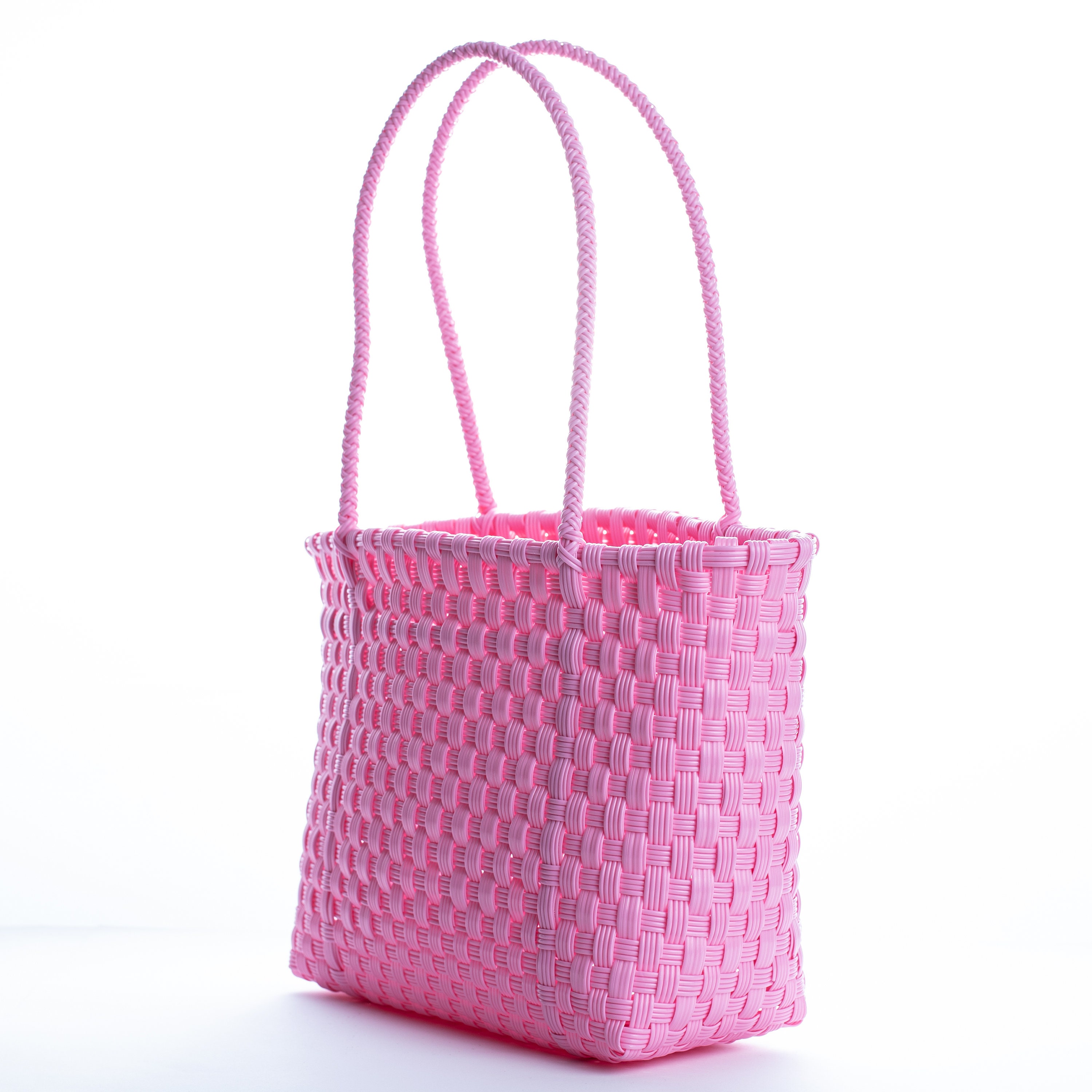 Light Pink Tote Fairtrade Plastic Bag, Handwoven Recycled Plastic Bag ...