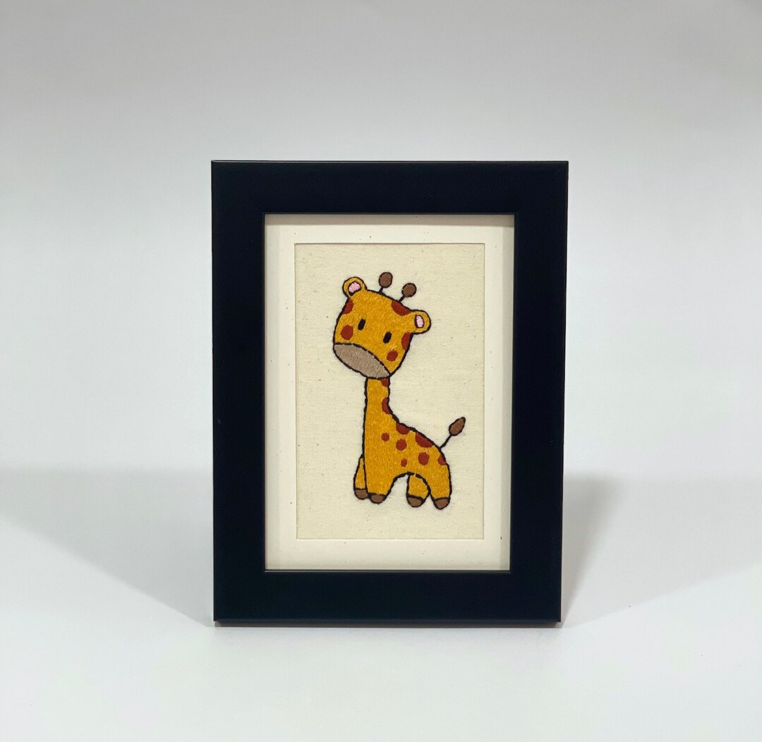 Baby Giraffe Hand-embroidered Art - Etsy