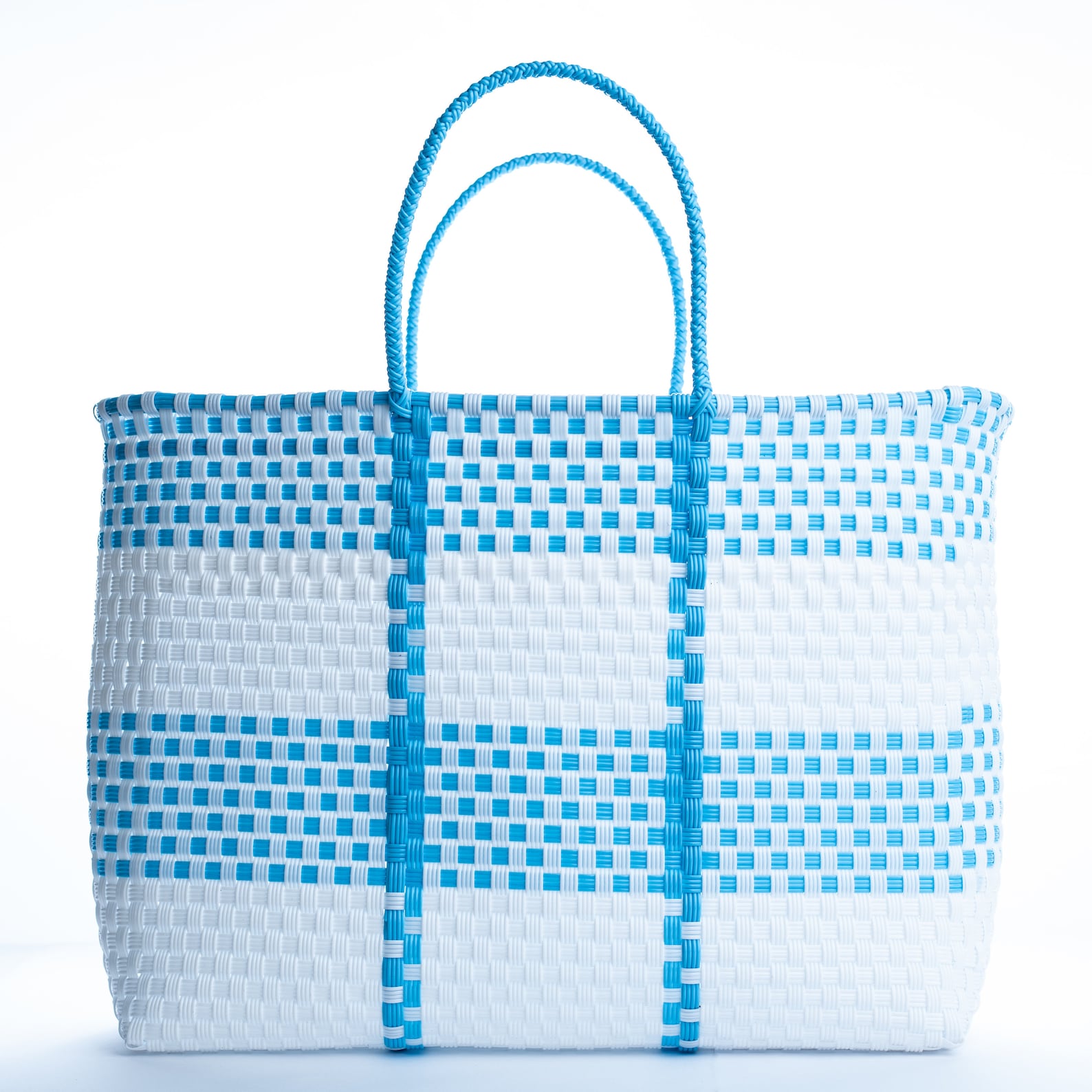 Blue and White Oversized Beach Tote Sand, Fairtrade Plastic Bag ...