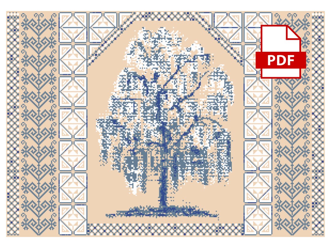 Tatreez Embroidery Pattern Sara's Willow Tree - Etsy