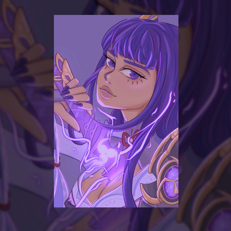 The Raiden Shogun Ei Genshin Impact Poster Print Plane of Euthymia ...