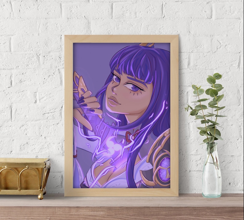 The Raiden Shogun Ei Genshin Impact Poster Print Plane of Euthymia ...