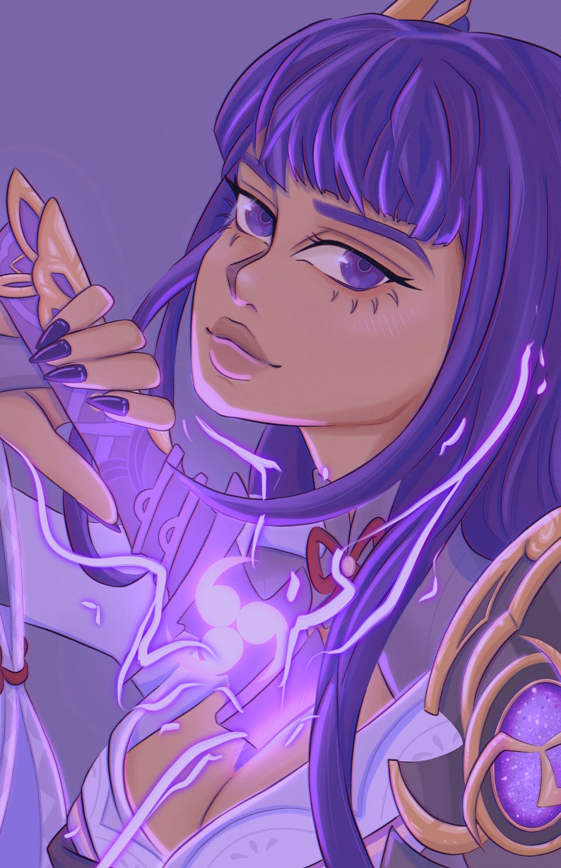 The Raiden Shogun Ei Genshin Impact Poster Print Plane of Euthymia ...