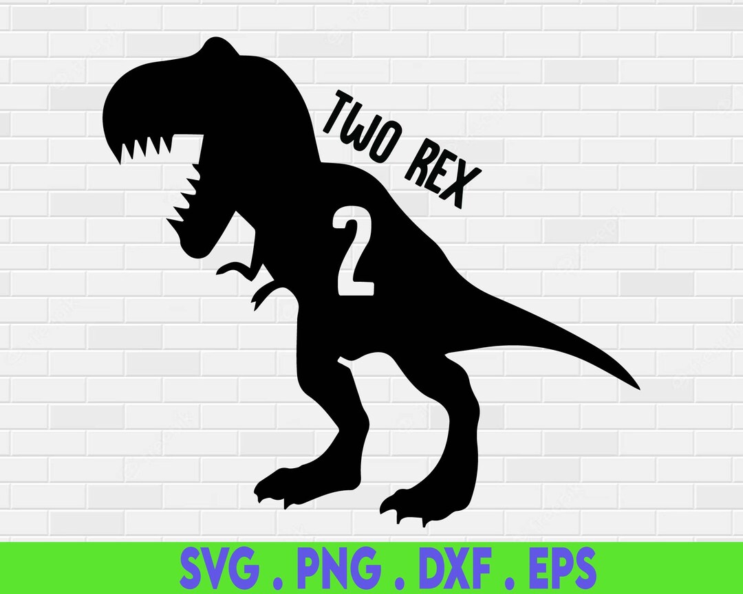 Two Rex Svg, Second Birthday Svg, Dinosaur Svg, T-rex Svg, Boy 2nd ...