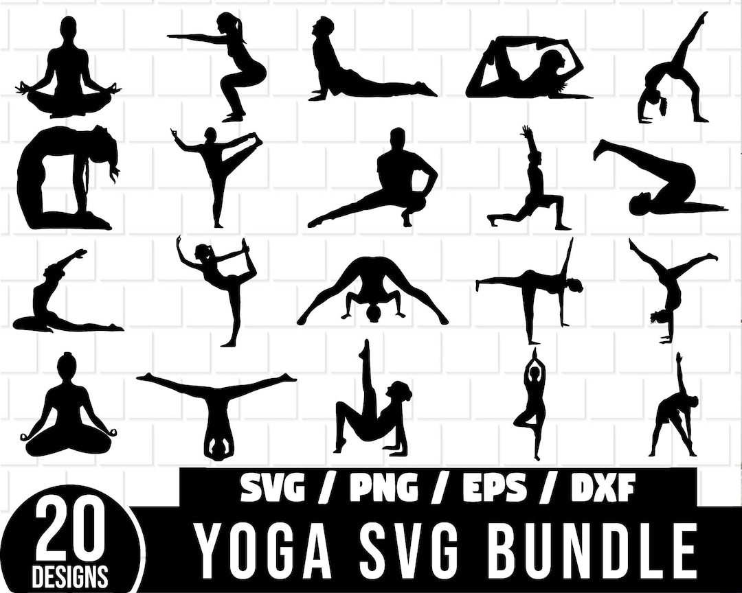 Yoga-Svg-Bundle, YOGA-Svg, Yoga-Pose svg, Fitness svg, Übung svg ...