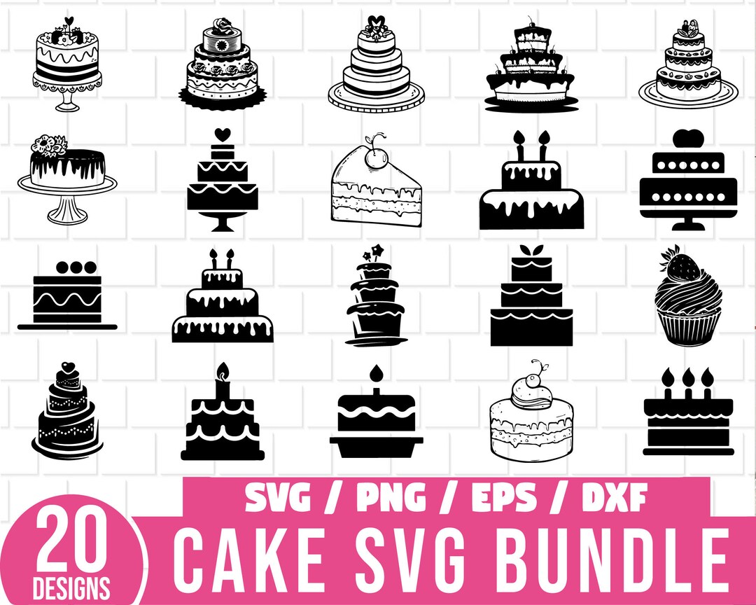 Torte Bundle SVG, Cake SVG, Cake Topper SVG, Cake Cut File, Cake ...