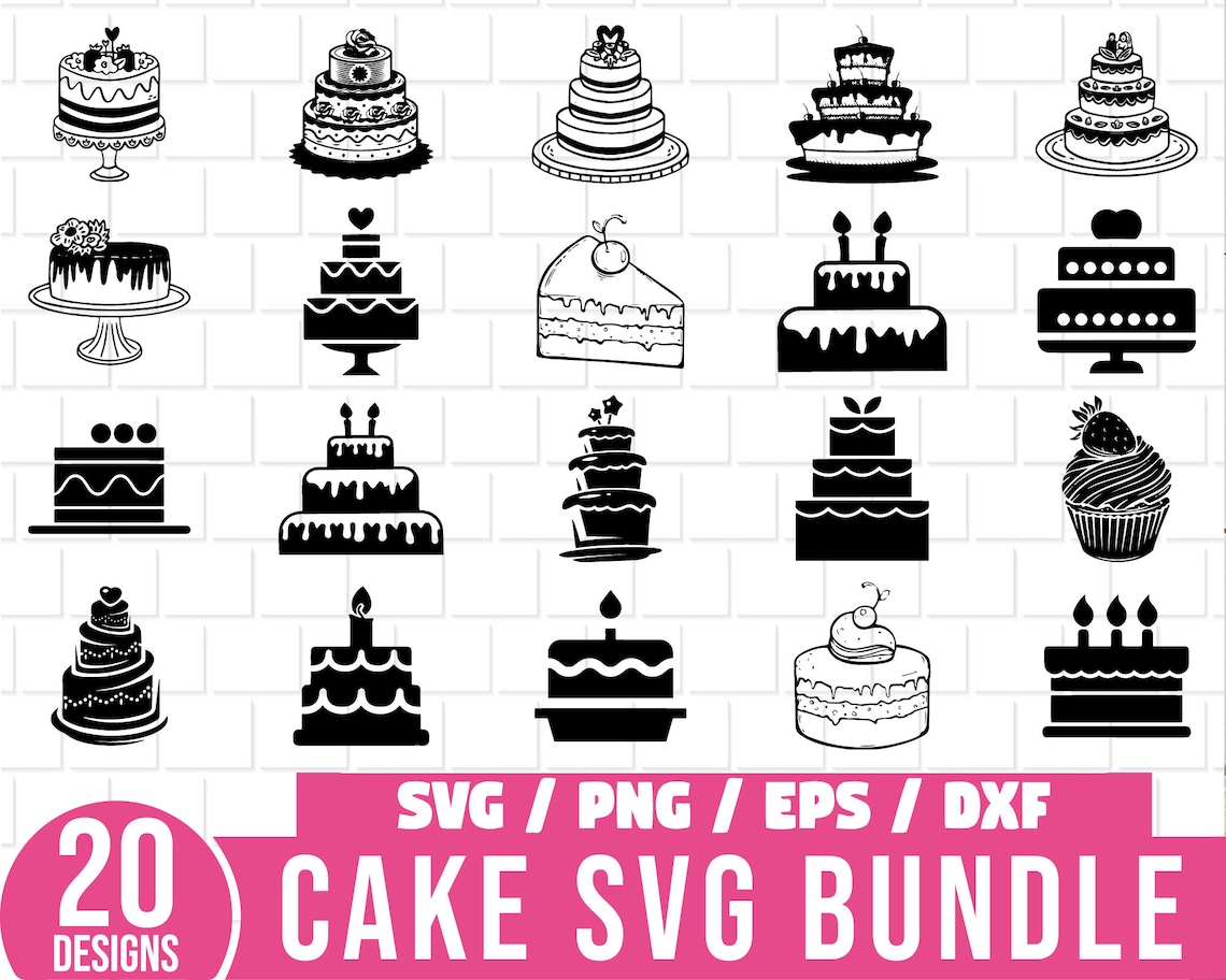 Torte Bundle SVG Cake SVG Cake Topper SVG Cake Cut File - Etsy Italia