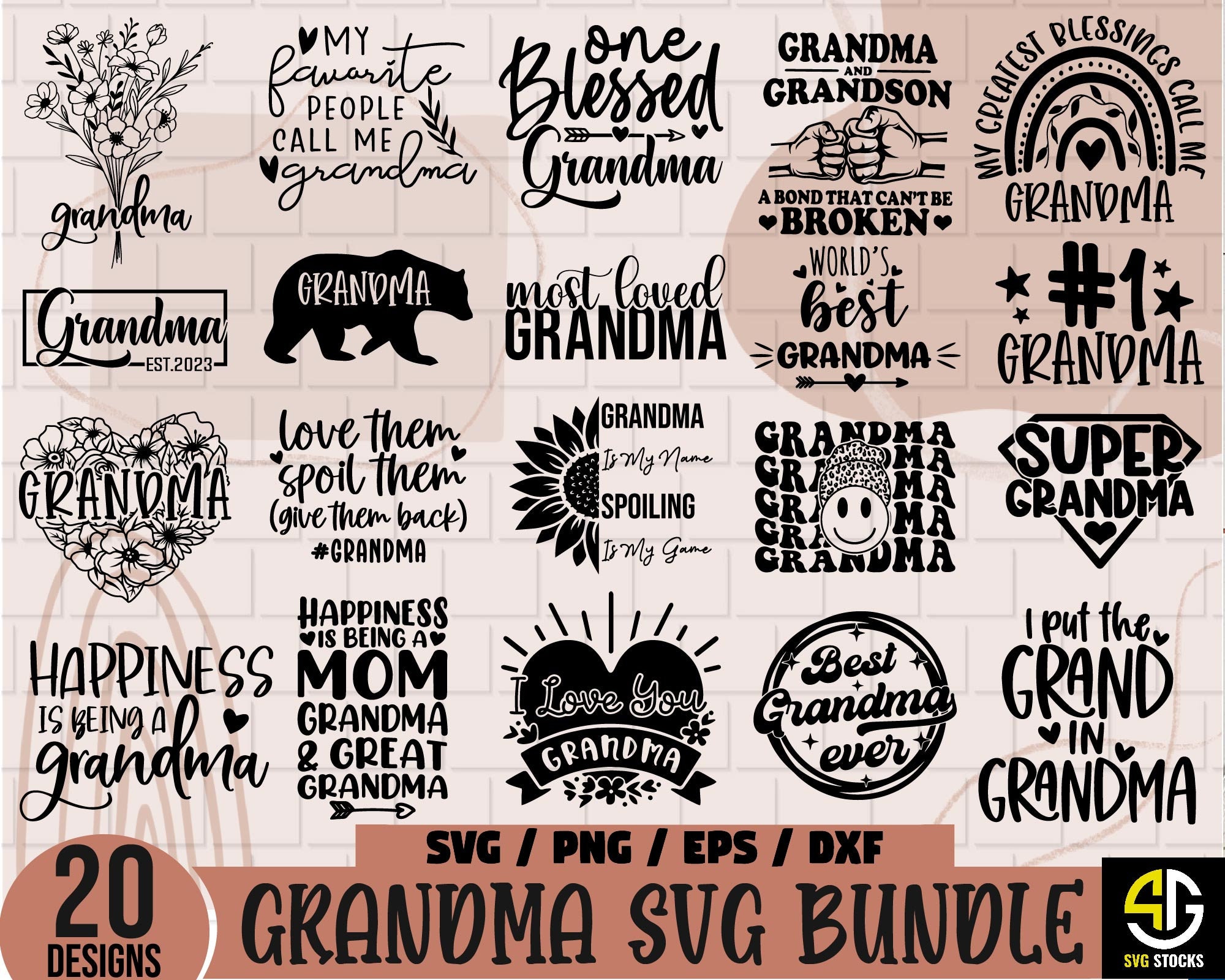 Grandma SVG Bundle, Retro Grandma SVG, Blessed Grandma Svg, Grandma ...