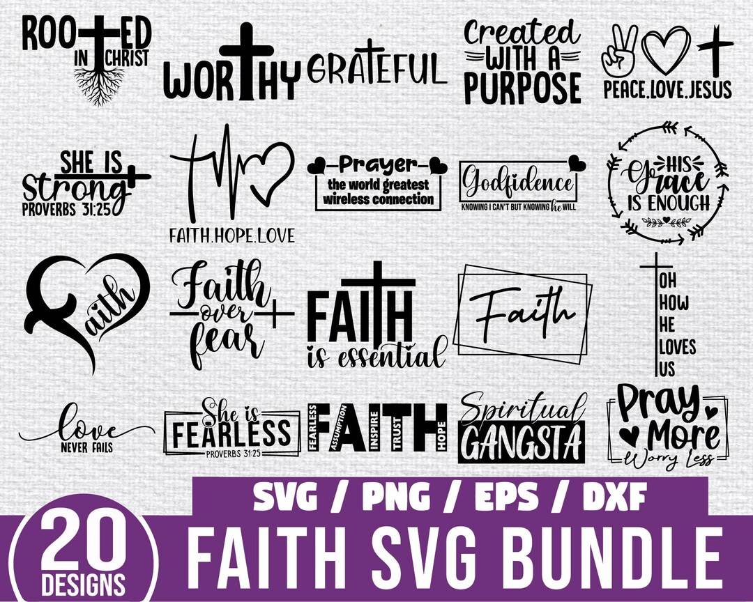 Faith SVG Bundle, Scripture Svg, Bible Verses Svg, Religious SVG, Jesus ...