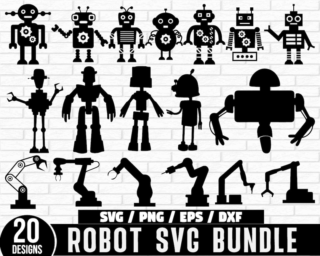 Robot Svg Bundle, Robots Svg, Robot Clipart, Robot Png, Robot Eps, Robot Vector, Robot Cut Files ...