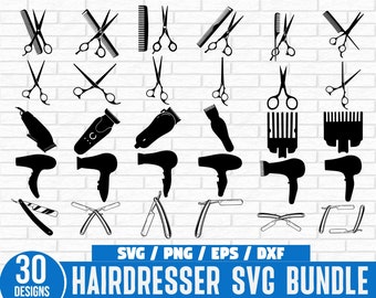 170 HAIR SALON SVG Bundle Hairdresser Graphic Svg Barber - Etsy