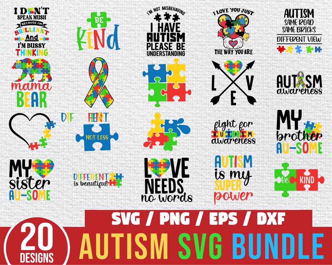Autism SVG Bundle, Autism Awareness SVG, Autism Saying SVG, Autism ...