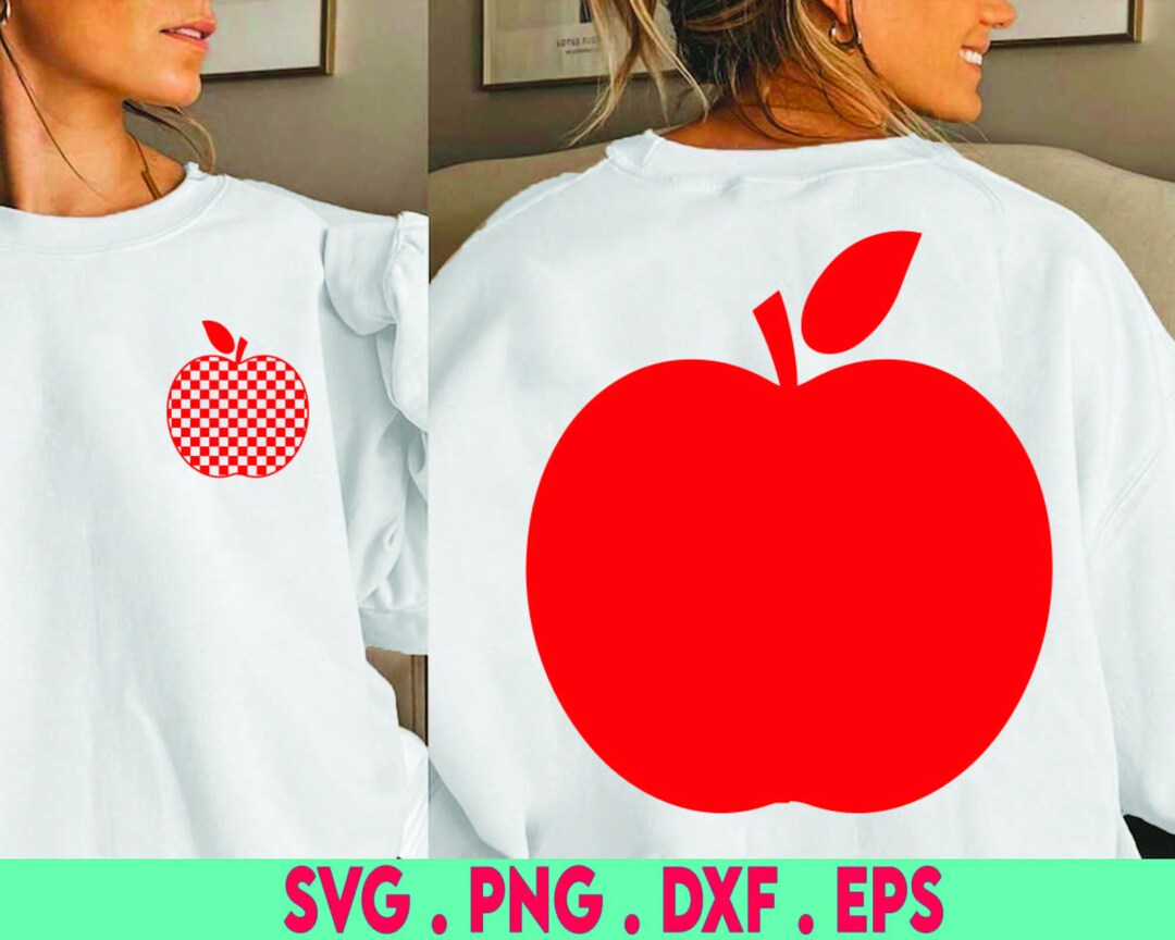 Checkered Apple Svg | PNG | Apple Svg | Apple Png | Teacher Apple Svg ...