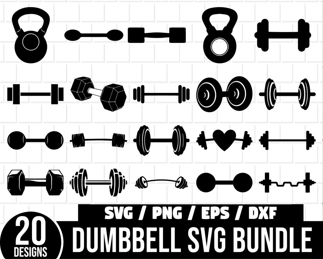 Dumbbell SVG Bundle, Barbell Svg, Dumbbell Dxf,dumbbell Png,dumbbell ...