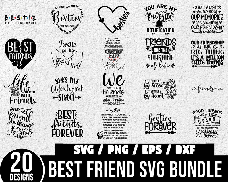 Best Friends SVG Bundle Friends SVG Bestie Svg Bff Svg - Etsy Canada