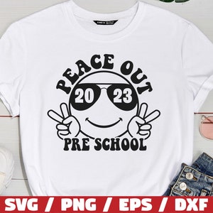 Peace Out School Svg Bundle, Retro Peace Out Svg, Summer Break Svg ...