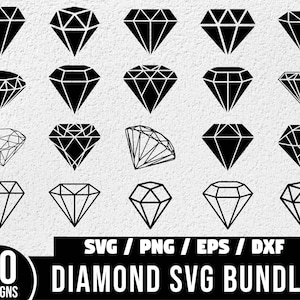 Diamond SVG Bundle, Wedding Diamond SVG, Diamond Clipart, Diamond ...