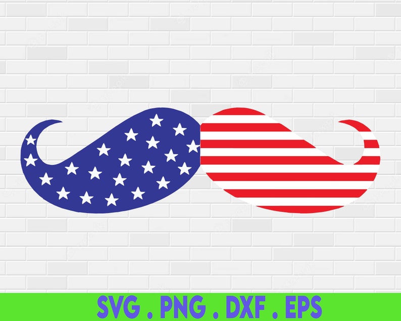 Mustache Svg 4th of July Svg US Flag Svg Merica Svg Fourth - Etsy