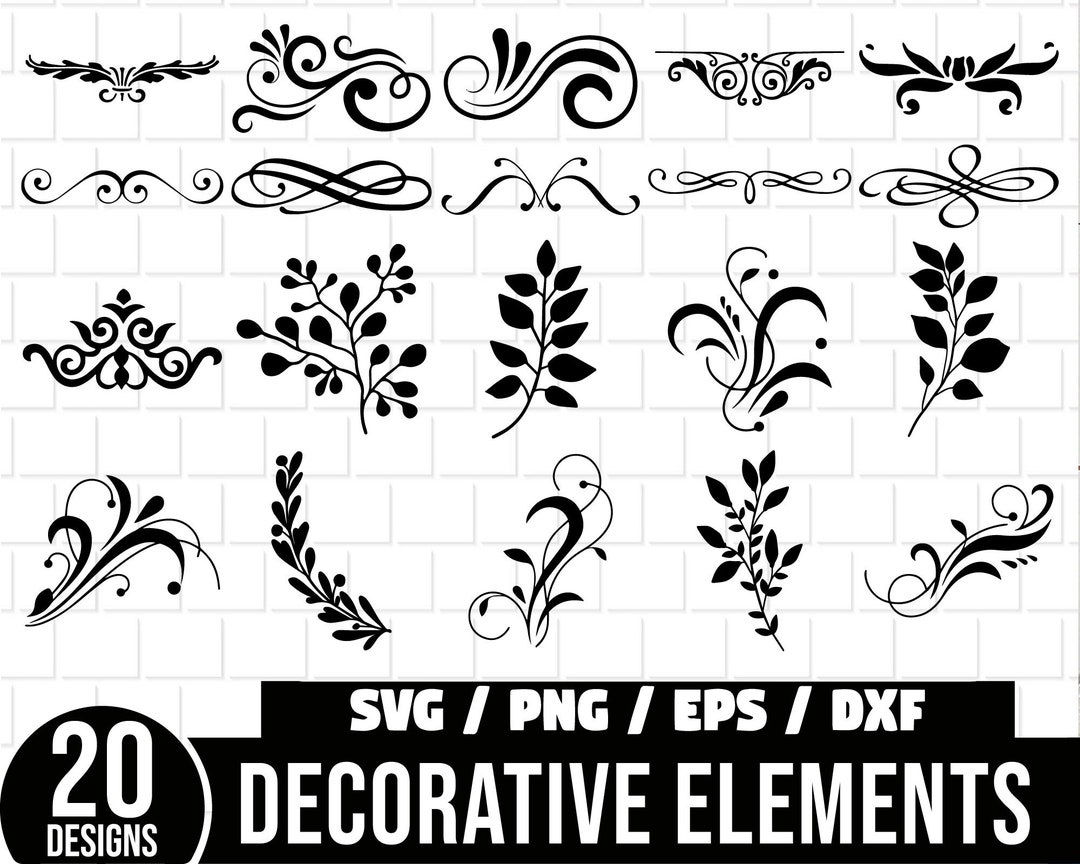 Decorative Ornaments SVG Bundle, Decorative Ornaments Clipart, Vine SVG ...