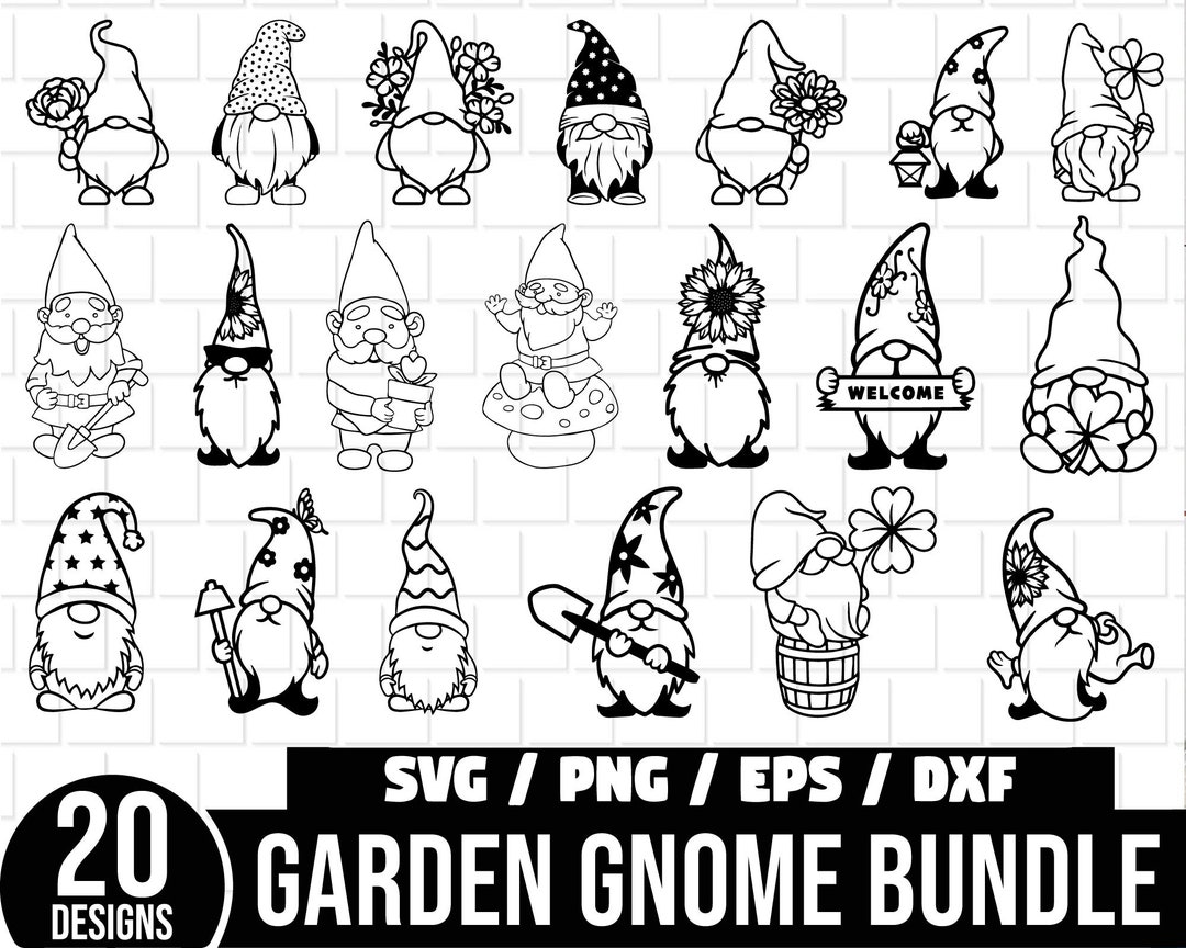 Garden Gnome SVG Bundle, Gnome SVG, Cute Garden Gnome SVG, Nordic Gnome ...