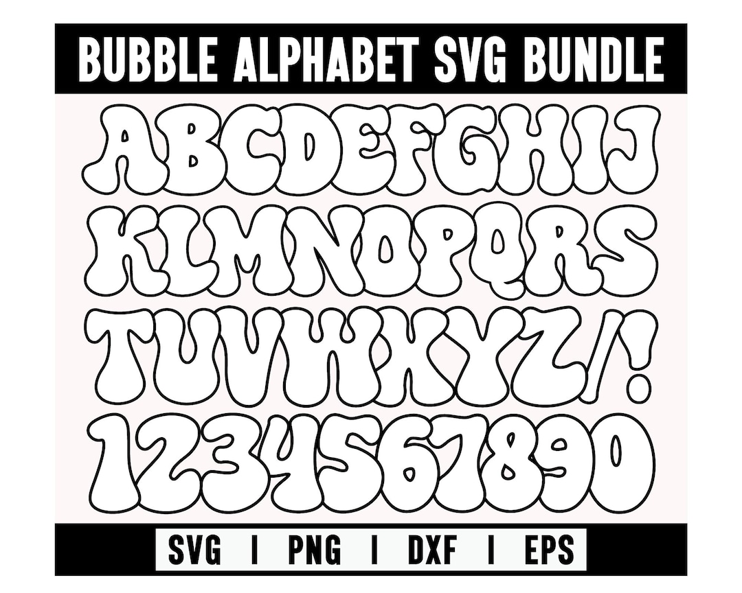 Bubble Font Svg Bundle, Groovy Font Svg, Bubble Font Ttf, Bubble Font ...
