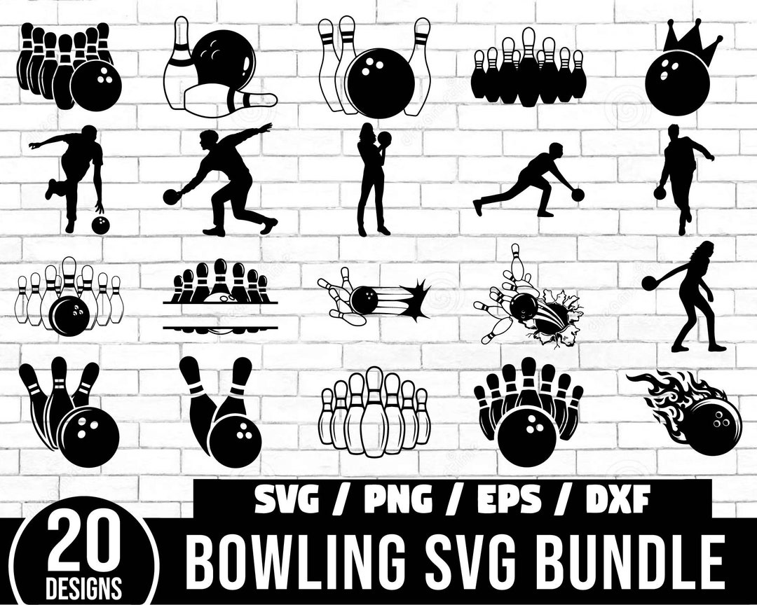 Bowling SVG Bundle, Bowling Player Svg, Ball and Pins Svg, Bowling Ball ...