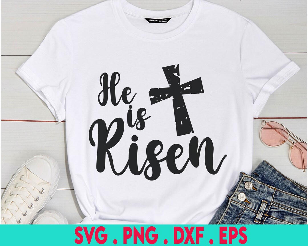 He is Risen Svg, Easter Svg, Christian Svg, Distressed Cross Svg ...