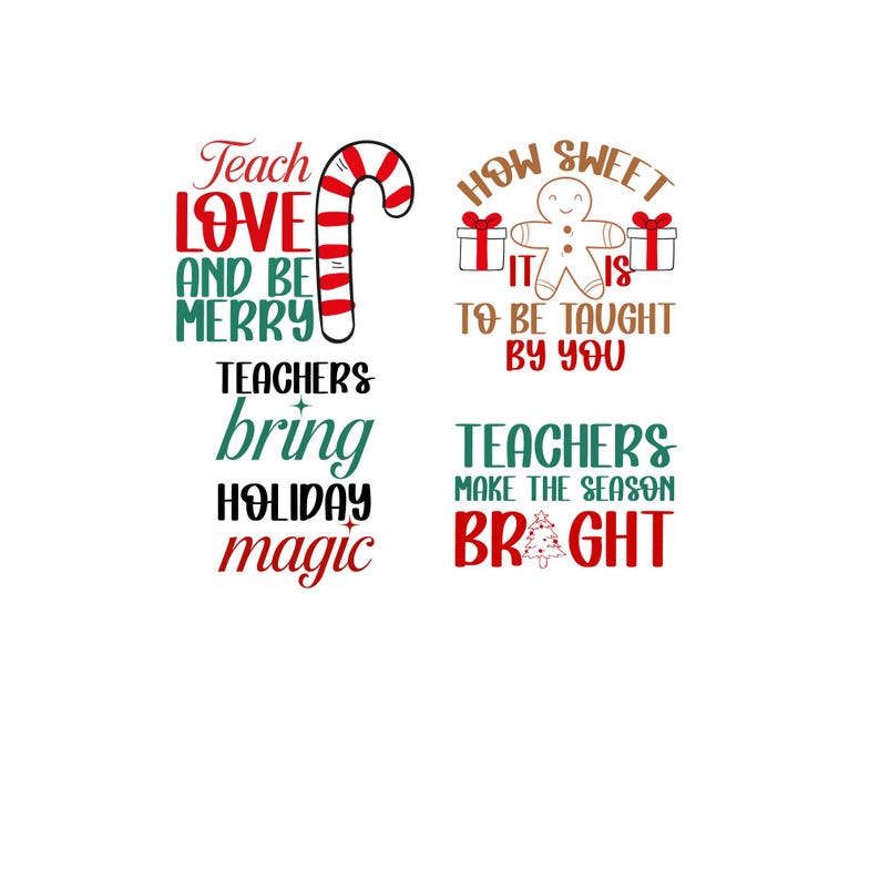 Christmas Teacher SVG Bundle, Teacher Christmas Gifts Svg, Festive ...