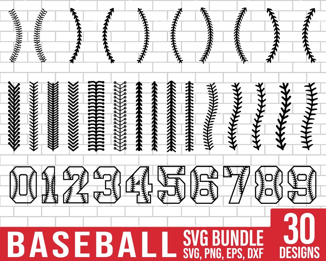 Baseball Svg Bundle, Baseball Number Svg, Baseball Stitches Bundle ...