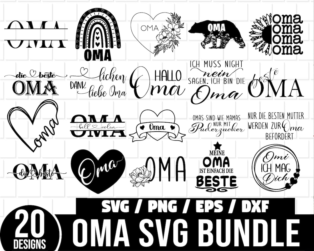 Oma Plotter SVG Bundle Herz Regenbogen svg Beste Oma svg - Etsy.de