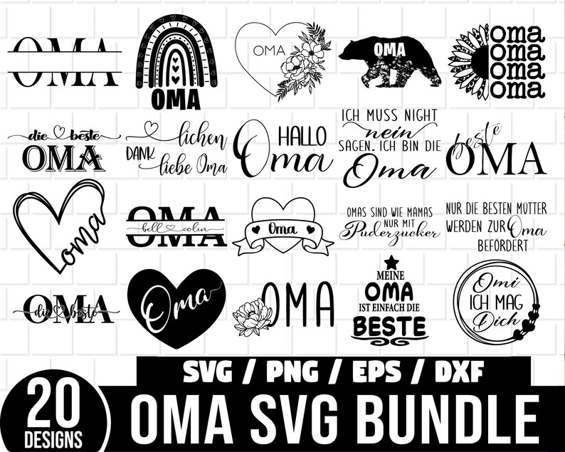 Oma Plotter SVG Bundle Herz Regenbogen svg Beste Oma svg - Etsy.de