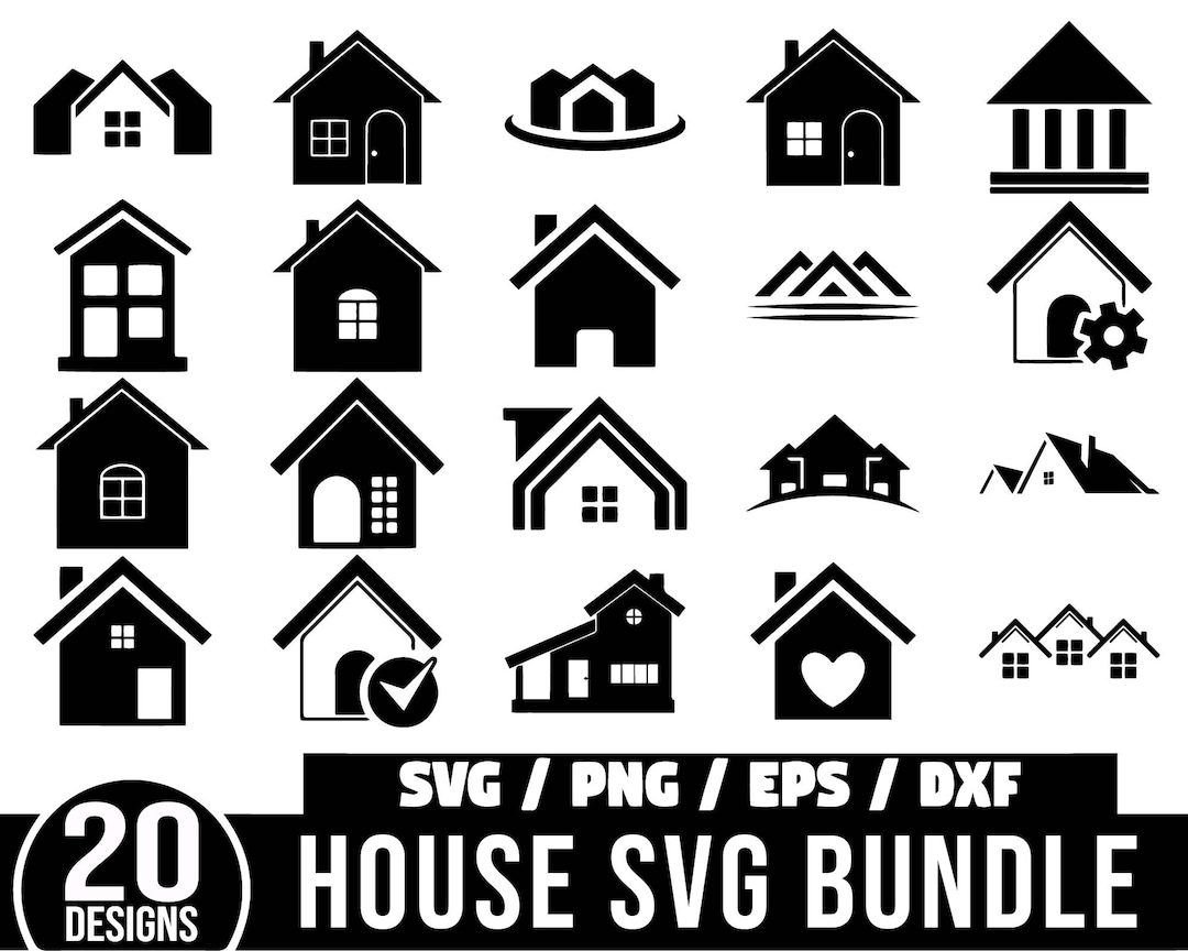 House Svg Bundle, House Outline Svg, House Png, Home Svg, House Clipart ...