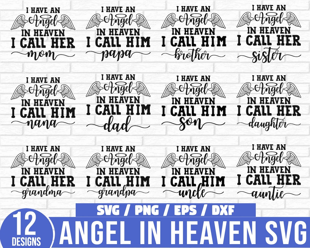Angel in Heaven Svg Bundle, I Have an Angel in Heaven I Call Her Mom ...