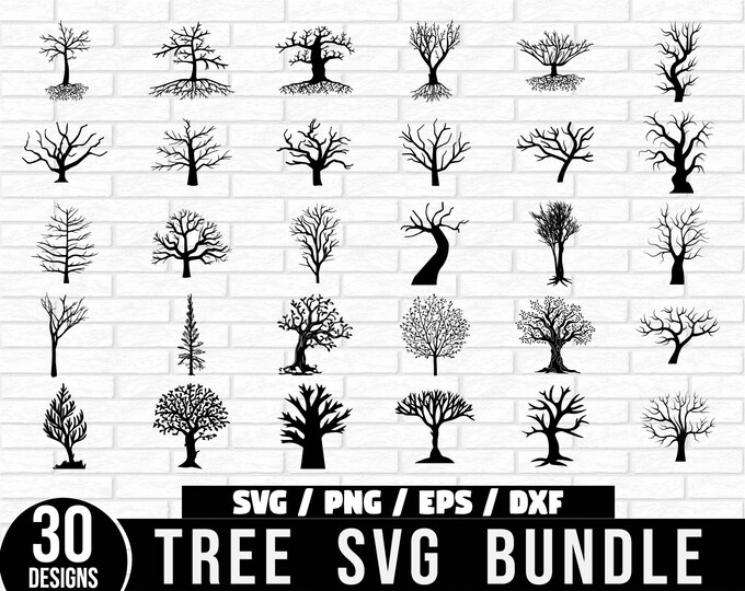 100+ Unique Trees SVG Bundle, Instant Digital Download, PNG, SVG Cut ...