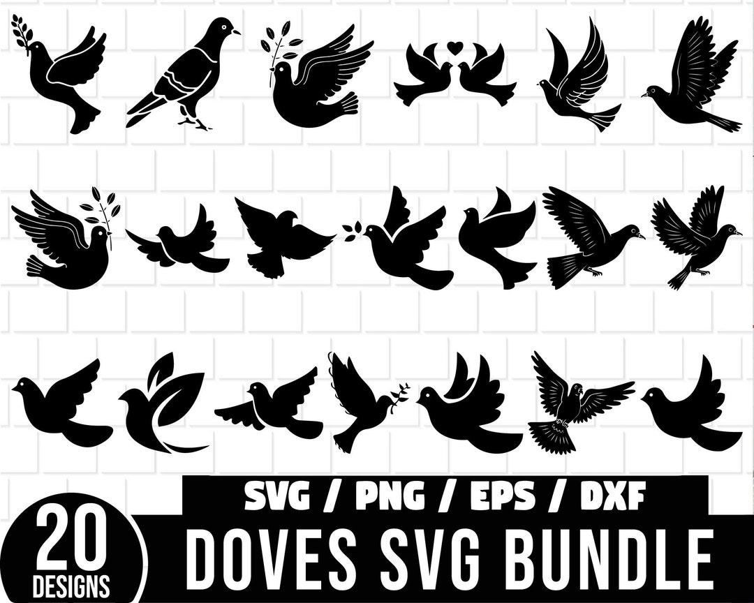 Dove Svg Bundle, Pigeon Svg, Bird Svg, Dove Decorations Svg, Flying ...