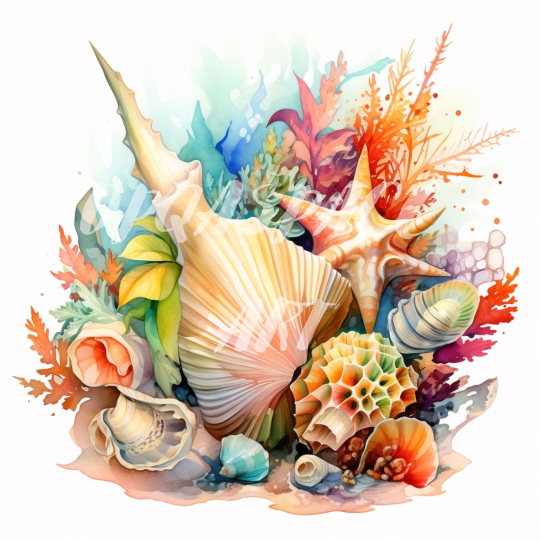 Seashell Clipart, Scrapbook, Card Making 15 High-quality Jpgs Used for ...