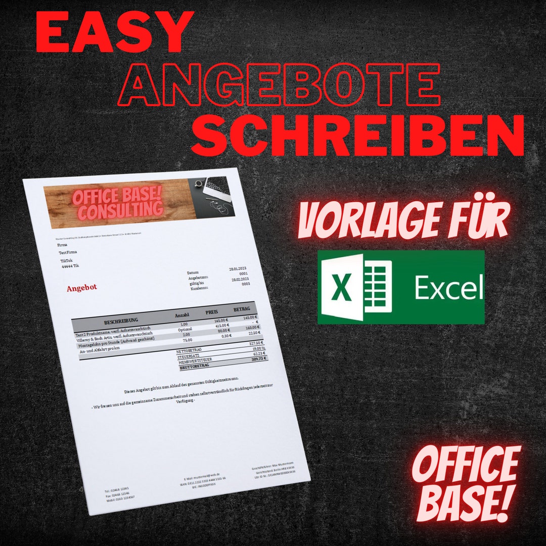 Excel Offer Template - Etsy