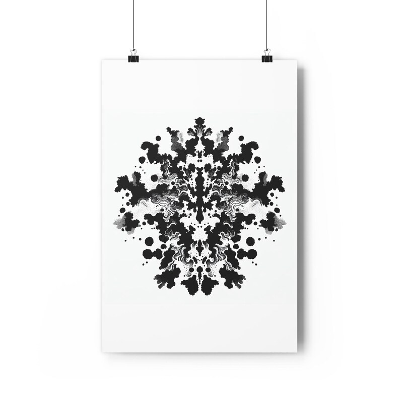 Art Print, Rorschach Ink Blot Test Images for Home Decor, Stare Into ...
