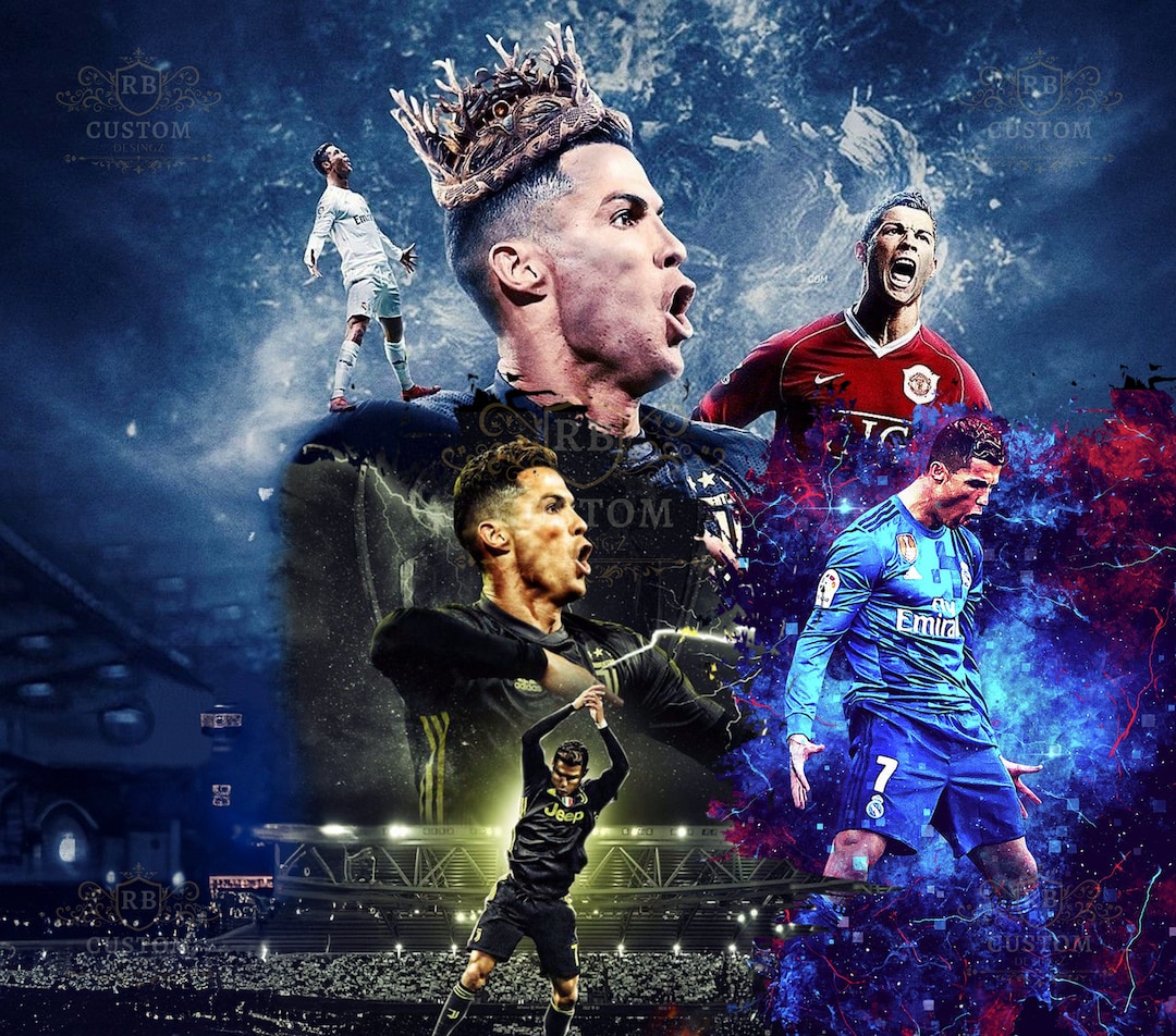 Soccer Theme Cristiano Ronaldo PNG Premium Design Straight Sublimation ...