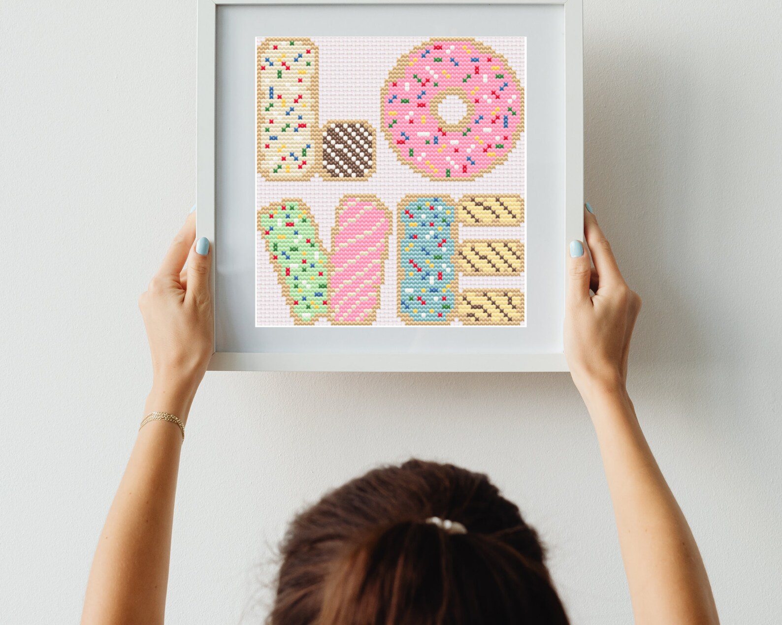 Donut Love Cross Stitch Pattern PDF Doughnut Cross Stitch Pattern ...
