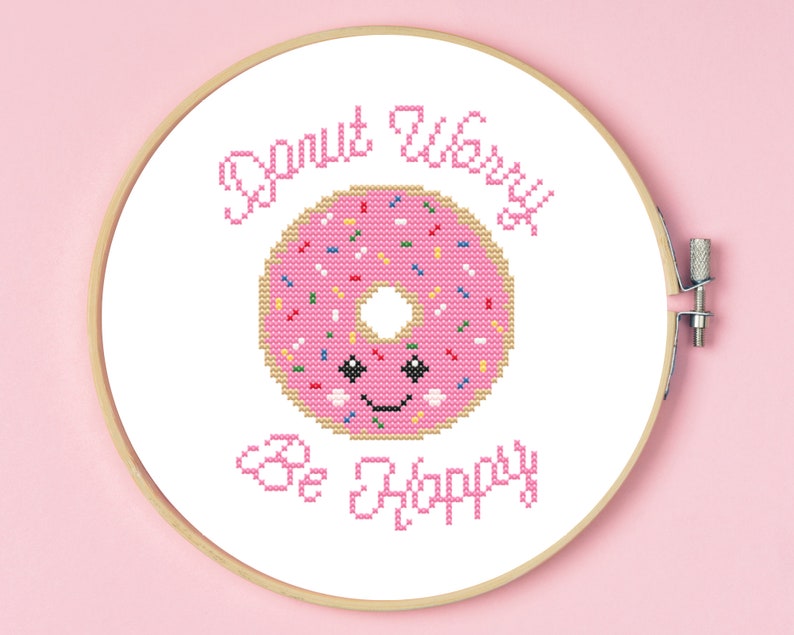 Donut Worry Cross Stitch Pattern PDF - Etsy