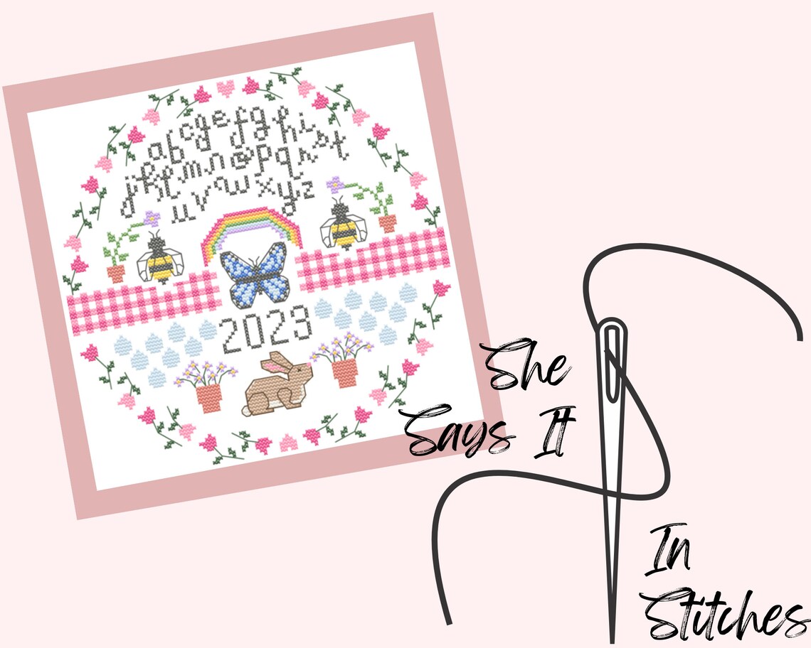 Cross Stitch Sampler Pattern PDF | Spring Cross Stitch Sampler Pattern ...