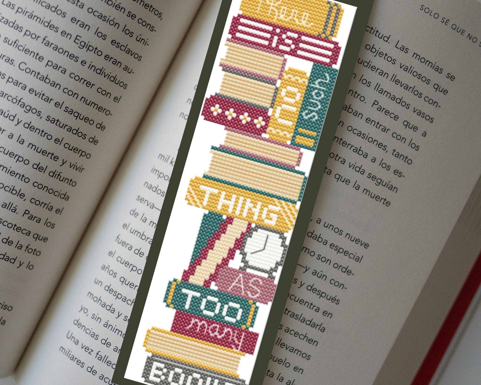 Cross Stitch Bookmark Pattern PDF | Bookmark Cross Stitch Chart, Modern ...