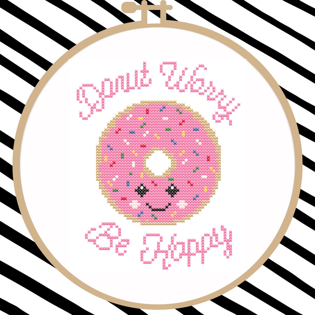 Donut Worry Cross Stitch Pattern PDF - Etsy