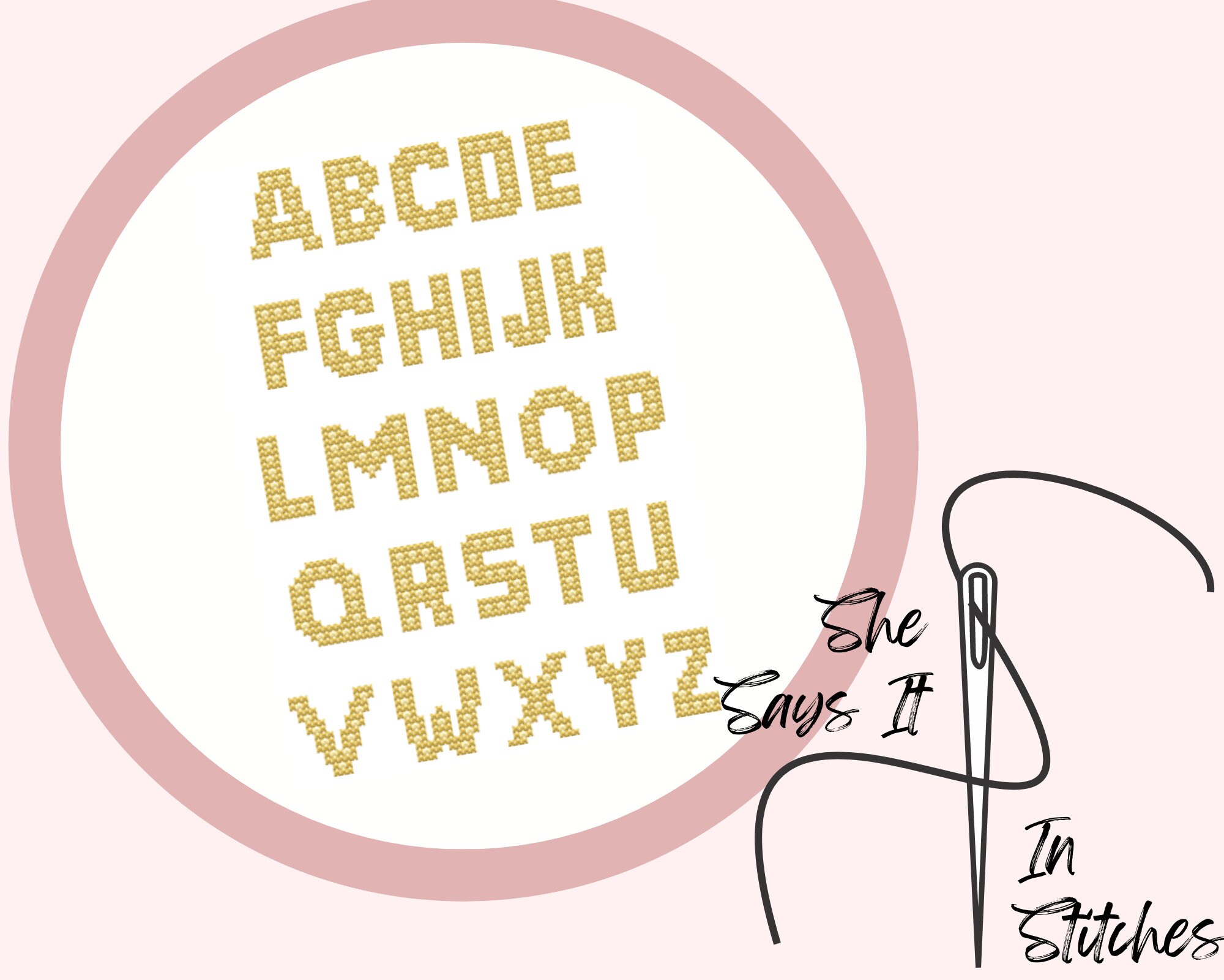 Cross Stitch Font Pattern PDF | Alphabet Cross Stitch Chart, Marquee ...