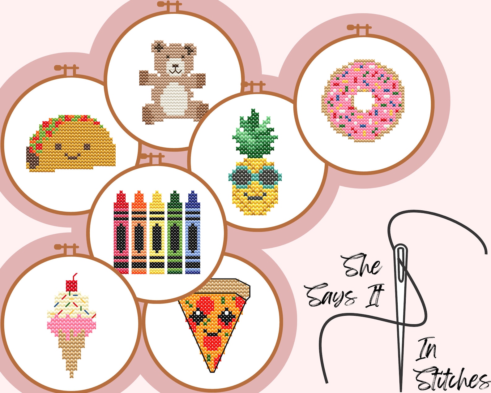 Kids' Cross Stitch Pattern PDF Easy Cross Stitch, Beginner Cross Stitch ...